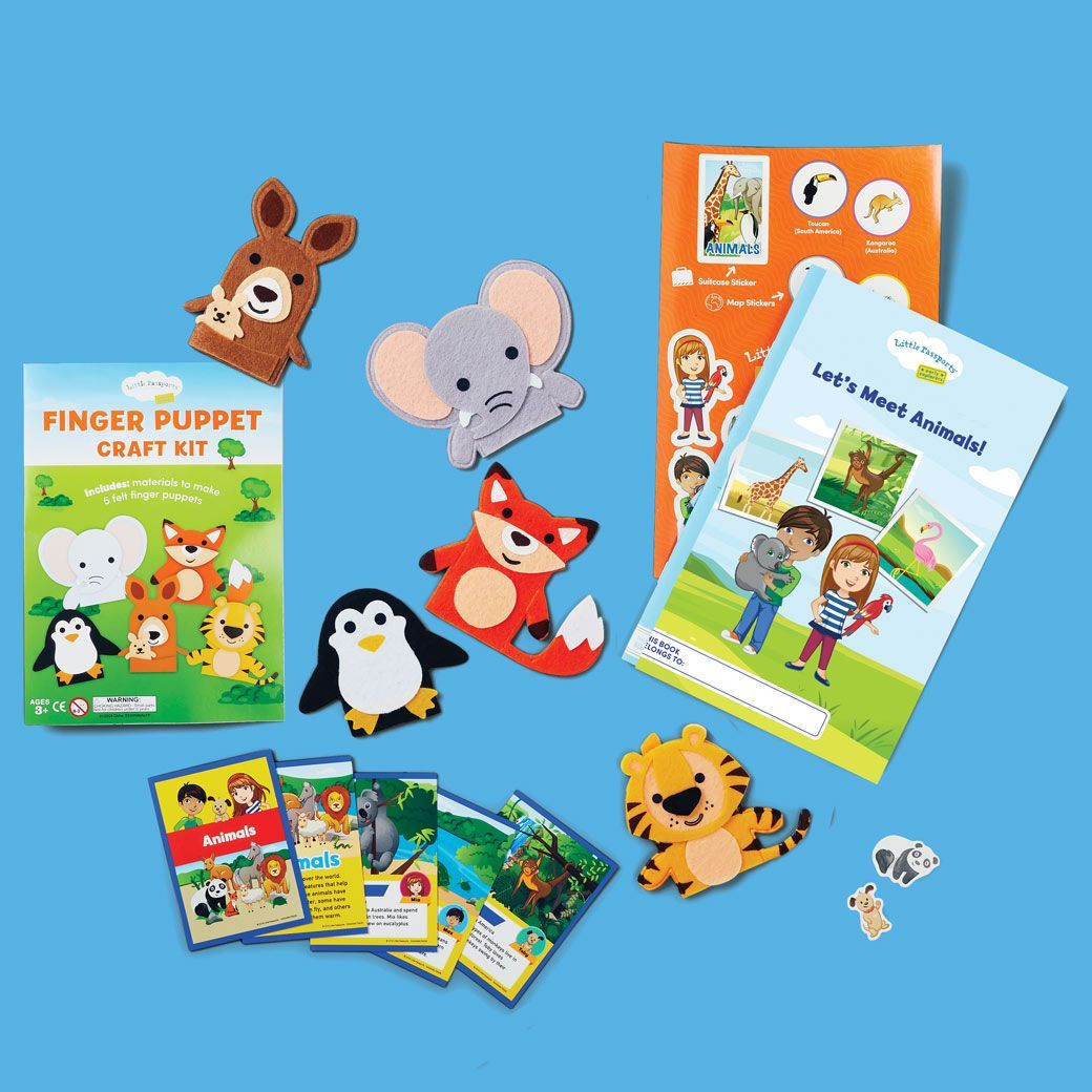 Animal Tracks Finger Puppets & Plushie | Little Passports