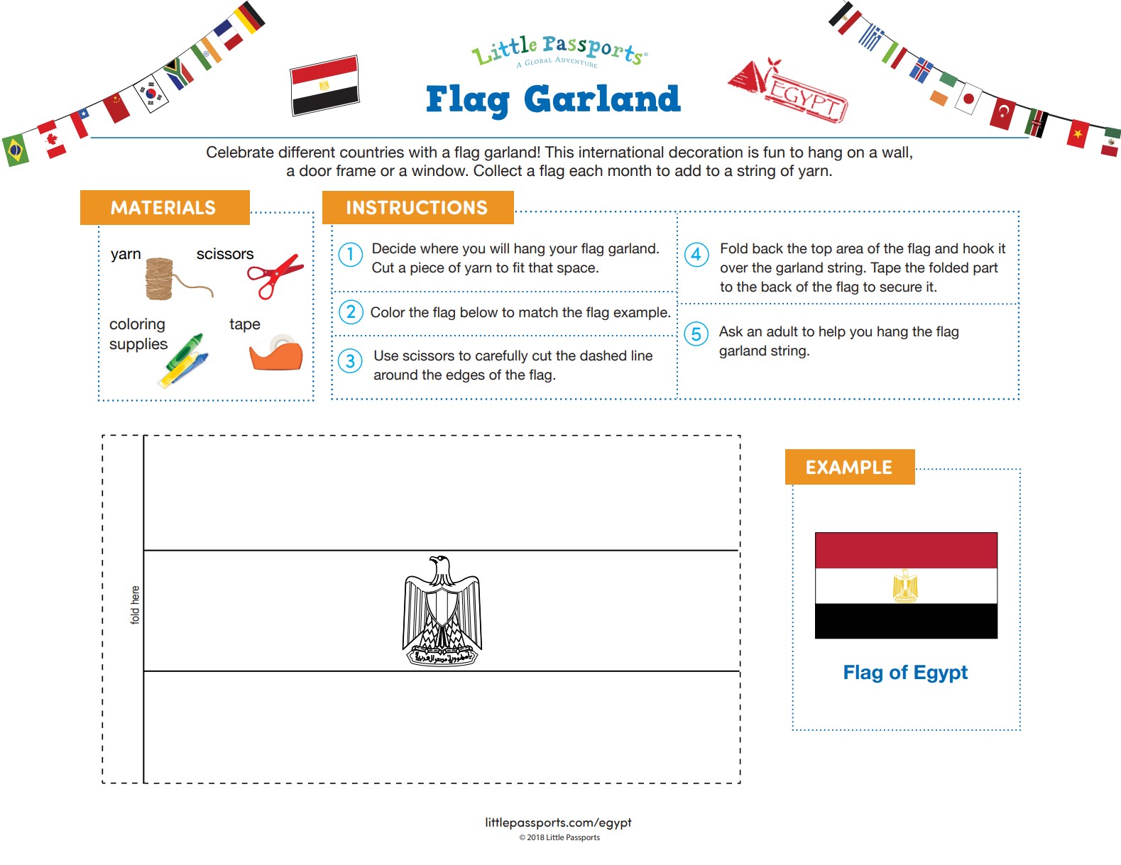 Egypt Flag Garland Craft - Little Passports
