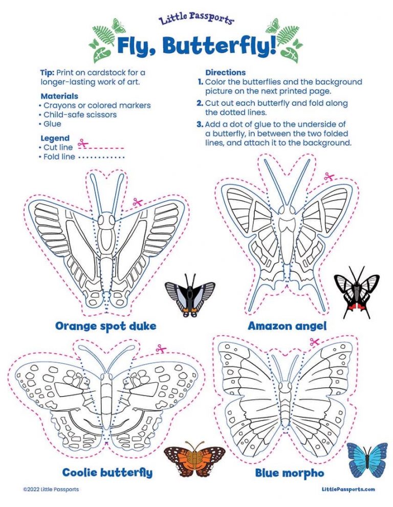 Butterfly Coloring Pages and More - Little Passports