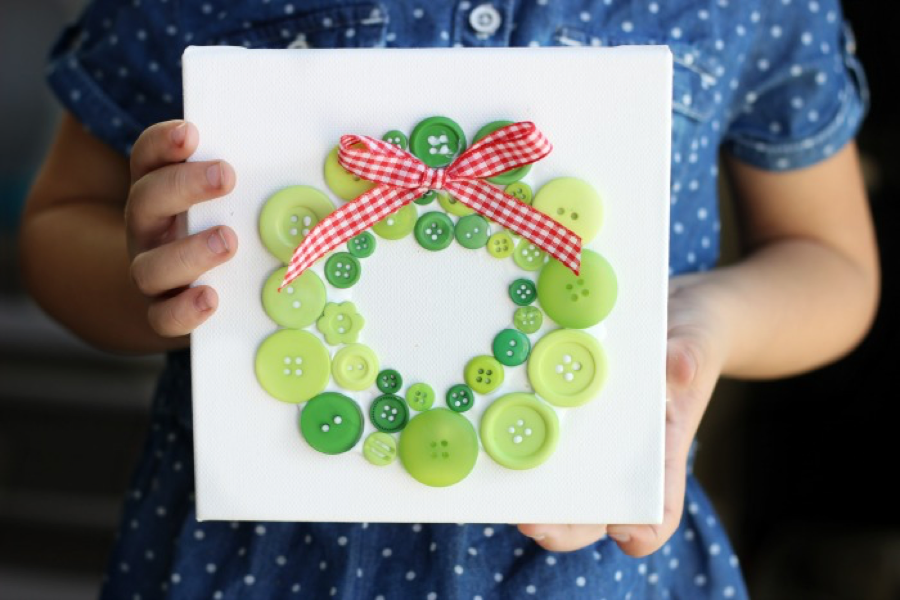 DIY Evergreen Button Wreath Craft - Little Passports