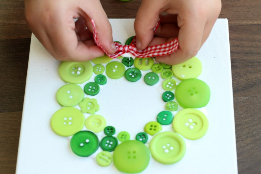 DIY Evergreen Button Wreath Craft - Little Passports